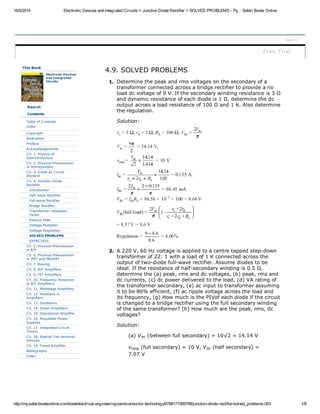 Solved problems on rectifiers | PDF