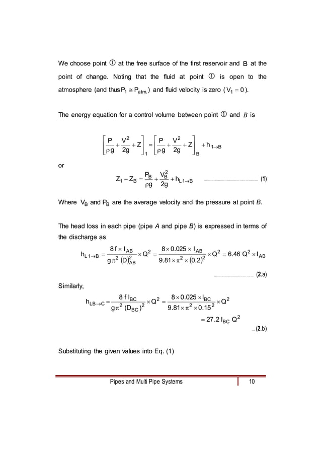 Solved problems pipe flow final 1.doc | Physics | Science