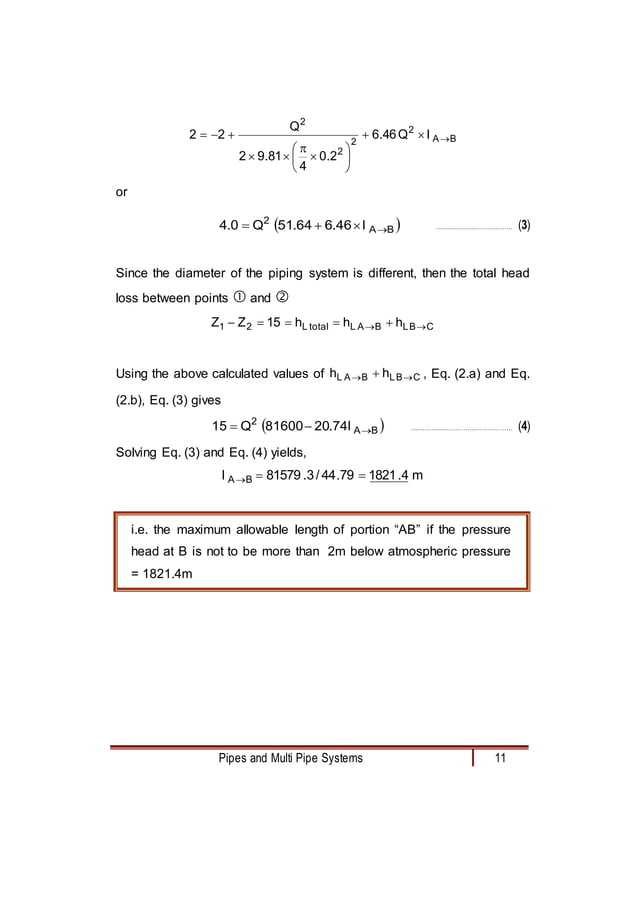 Solved problems pipe flow final 1.doc | Physics | Science