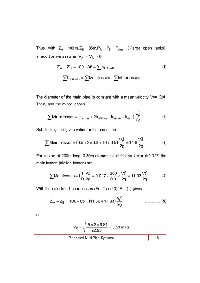 Solved problems pipe flow final 1.doc | Physics | Science