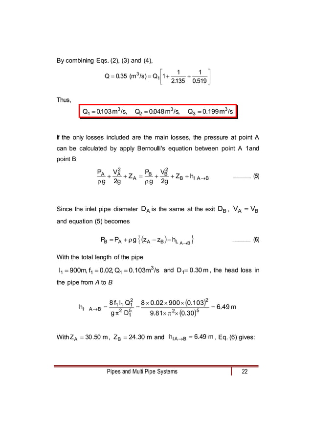 Solved problems pipe flow final 1.doc | Physics | Science