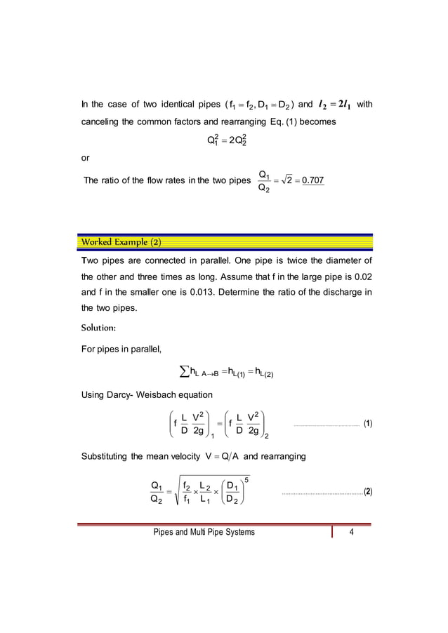 Solved problems pipe flow final 1.doc | Physics | Science