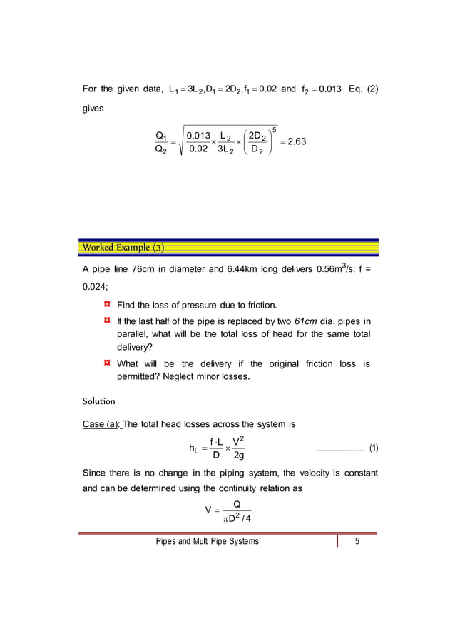 Solved problems pipe flow final 1.doc | Physics | Science