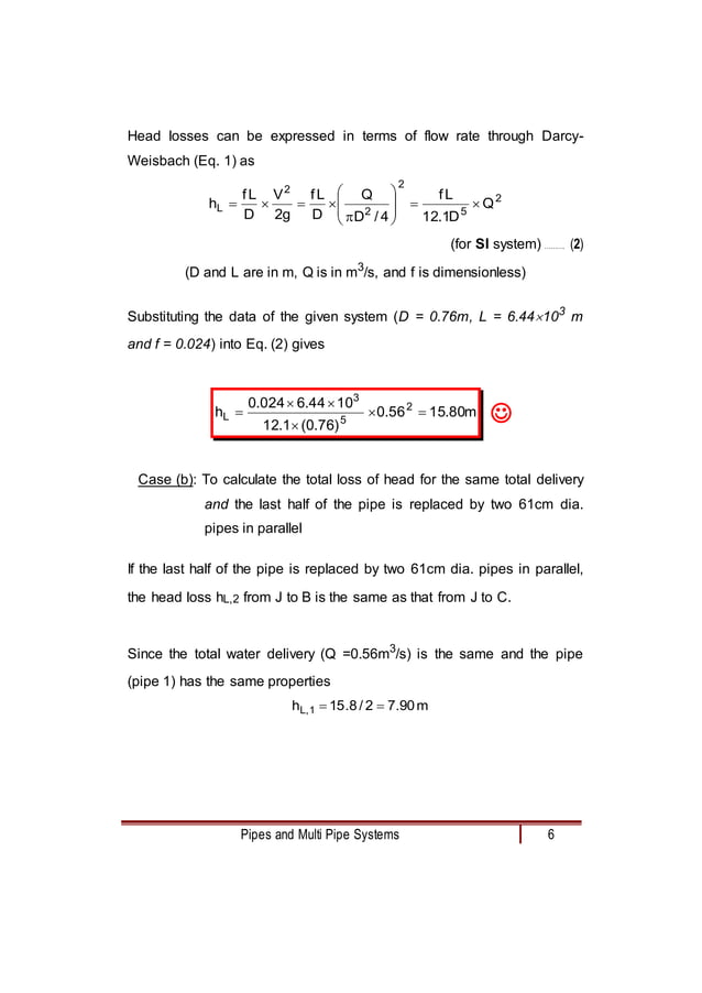 Solved problems pipe flow final 1.doc | Physics | Science