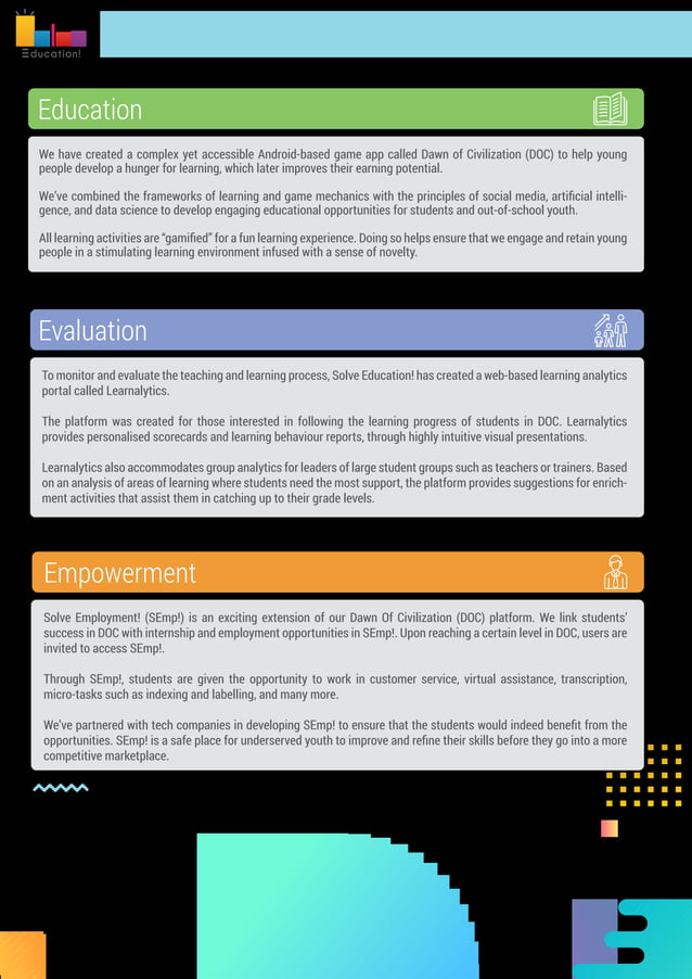 Solve Education! Five Pagers | PDF