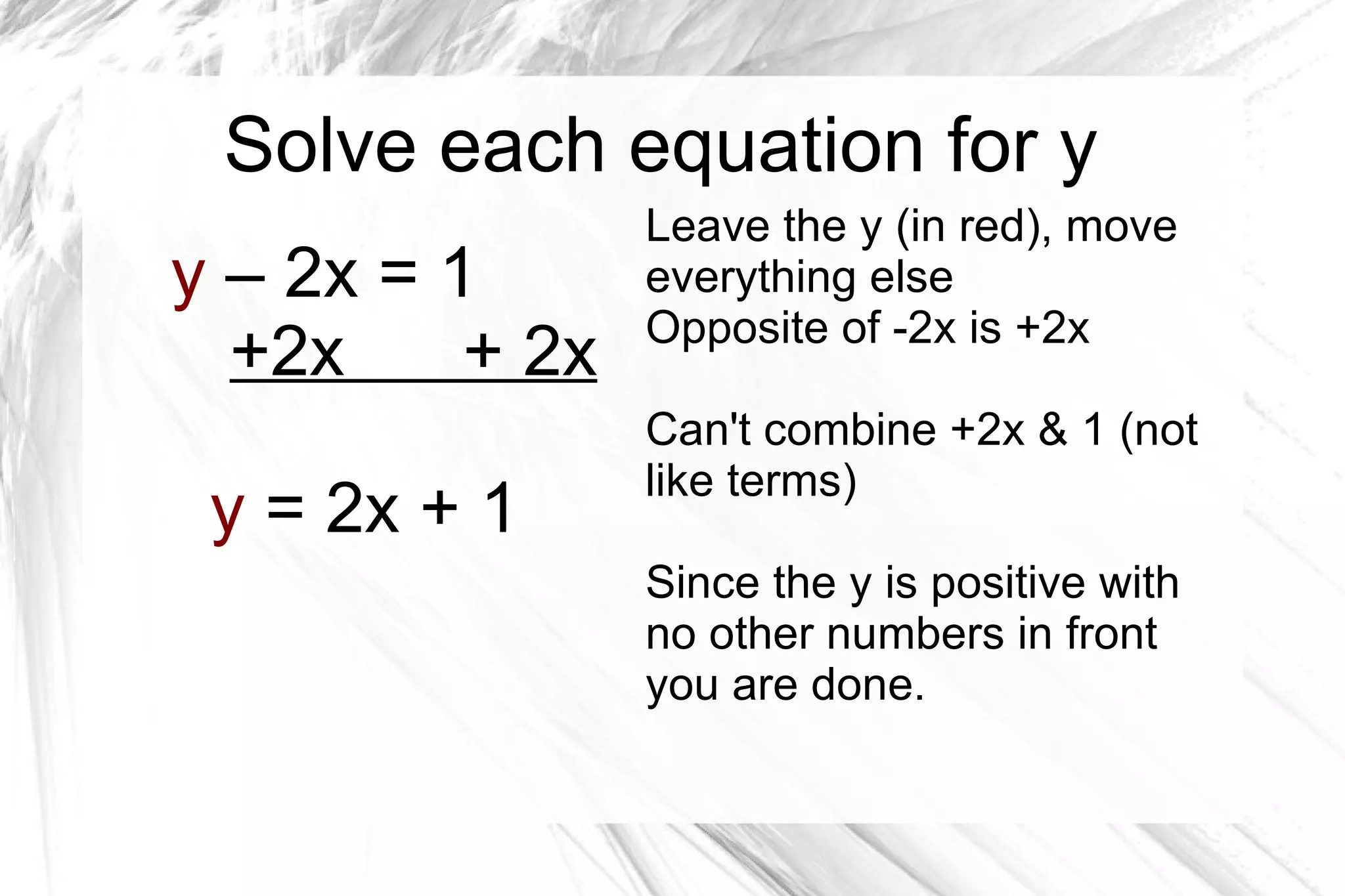 Solving equations for Y | PPT