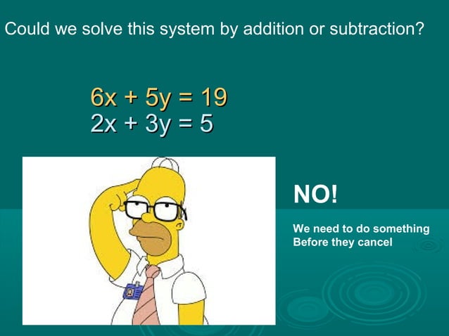 Solve Linear Systems By Multiplication Ppt