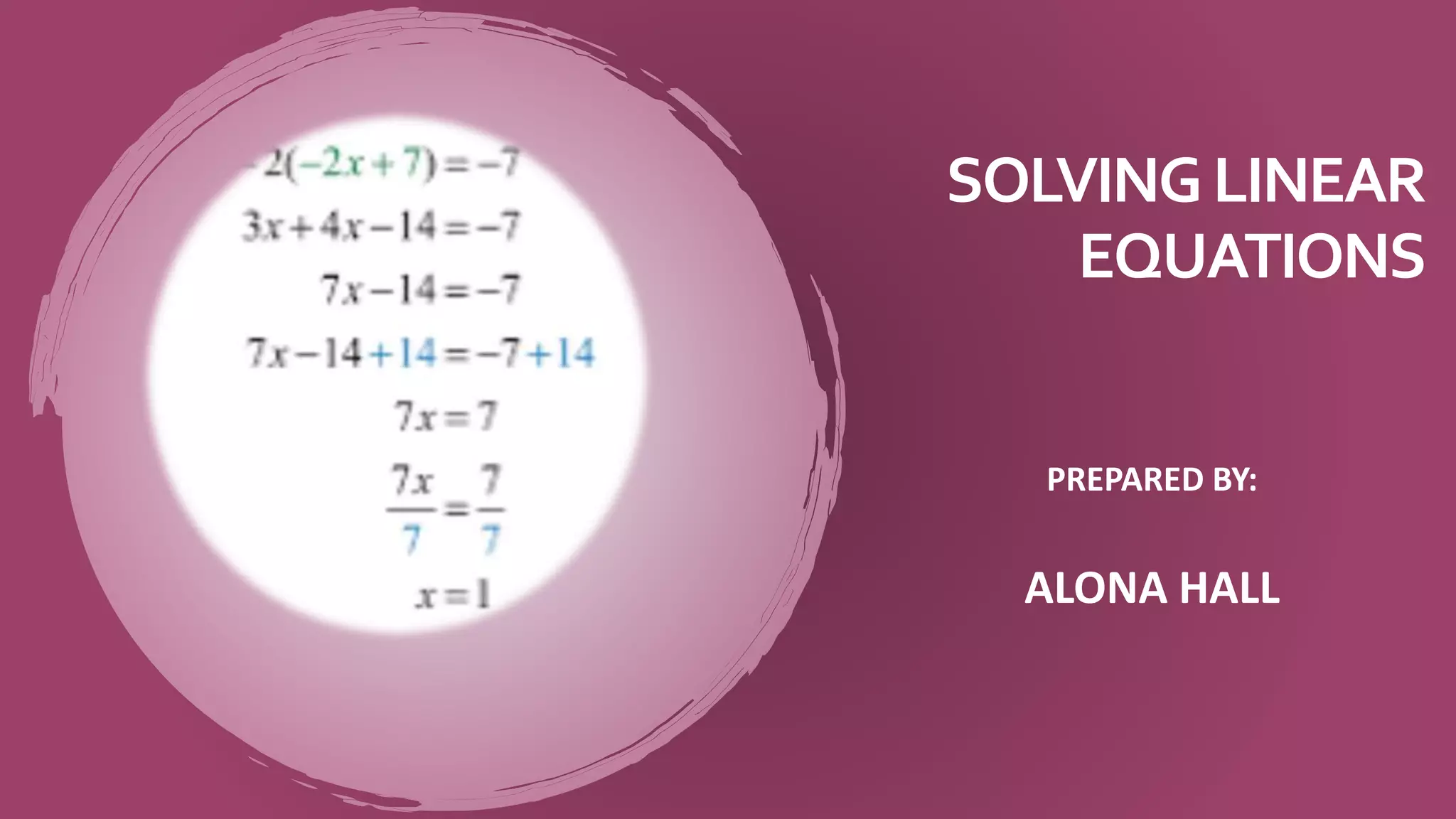 Solve linear equations in one unknown | PPTX