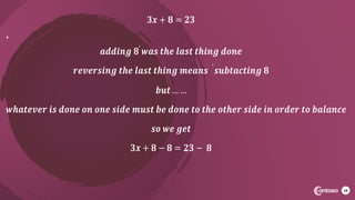 Solve linear equations in one unknown | PPTX