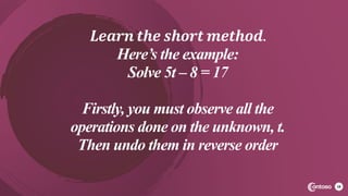 Solve linear equations in one unknown | PPTX