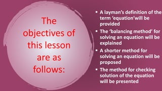 Solve linear equations in one unknown | PPTX
