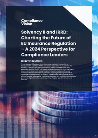 Solvency II and IRRD: Charting the Future of EU Insurance Regulation | PDF