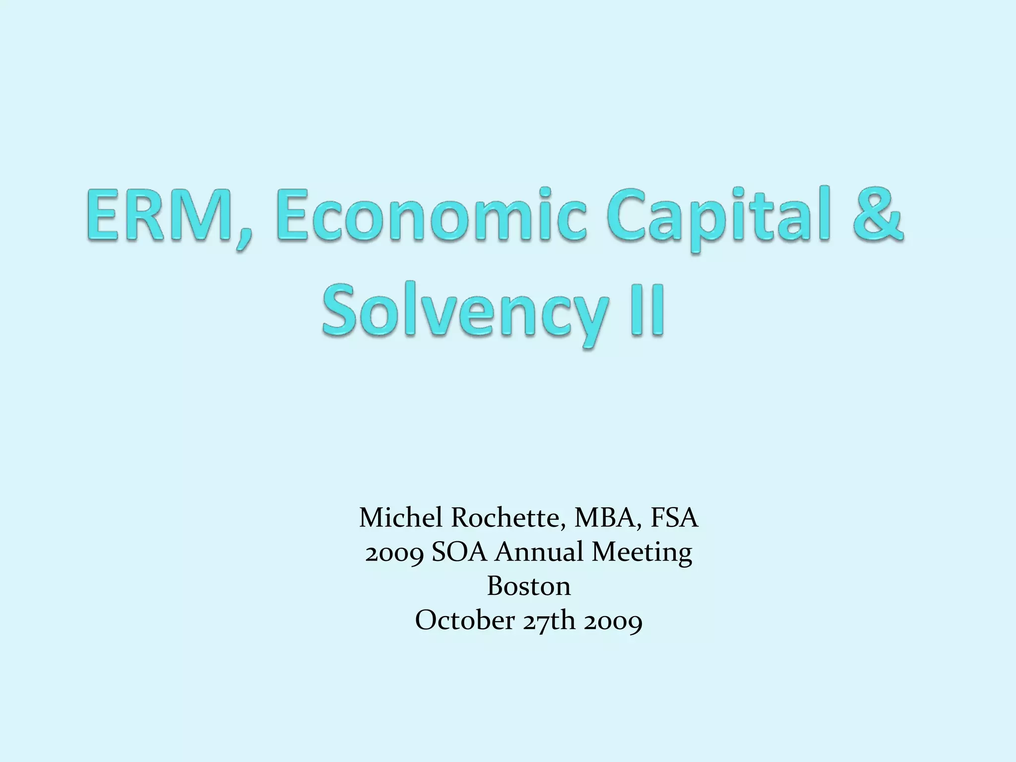 SOLVENCY II & ERM | PDF