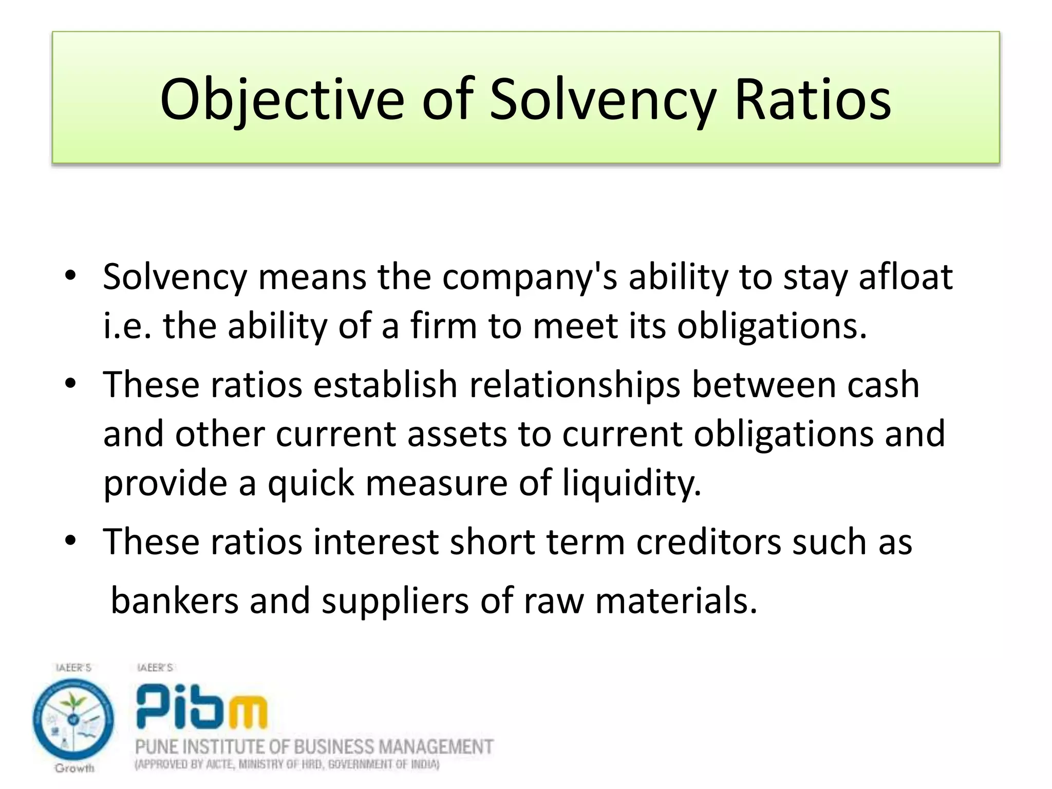 Solvency ratio analysis | PPTX