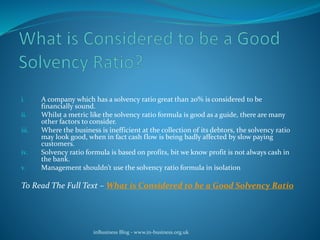 Solvency ratio formula | PPTX | Business Accounting & Finance | Business