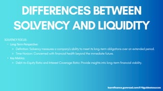 Solvency vs Liquidity | PDF