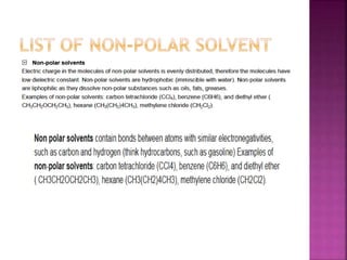 Solvent | PPTX | Chemistry | Science