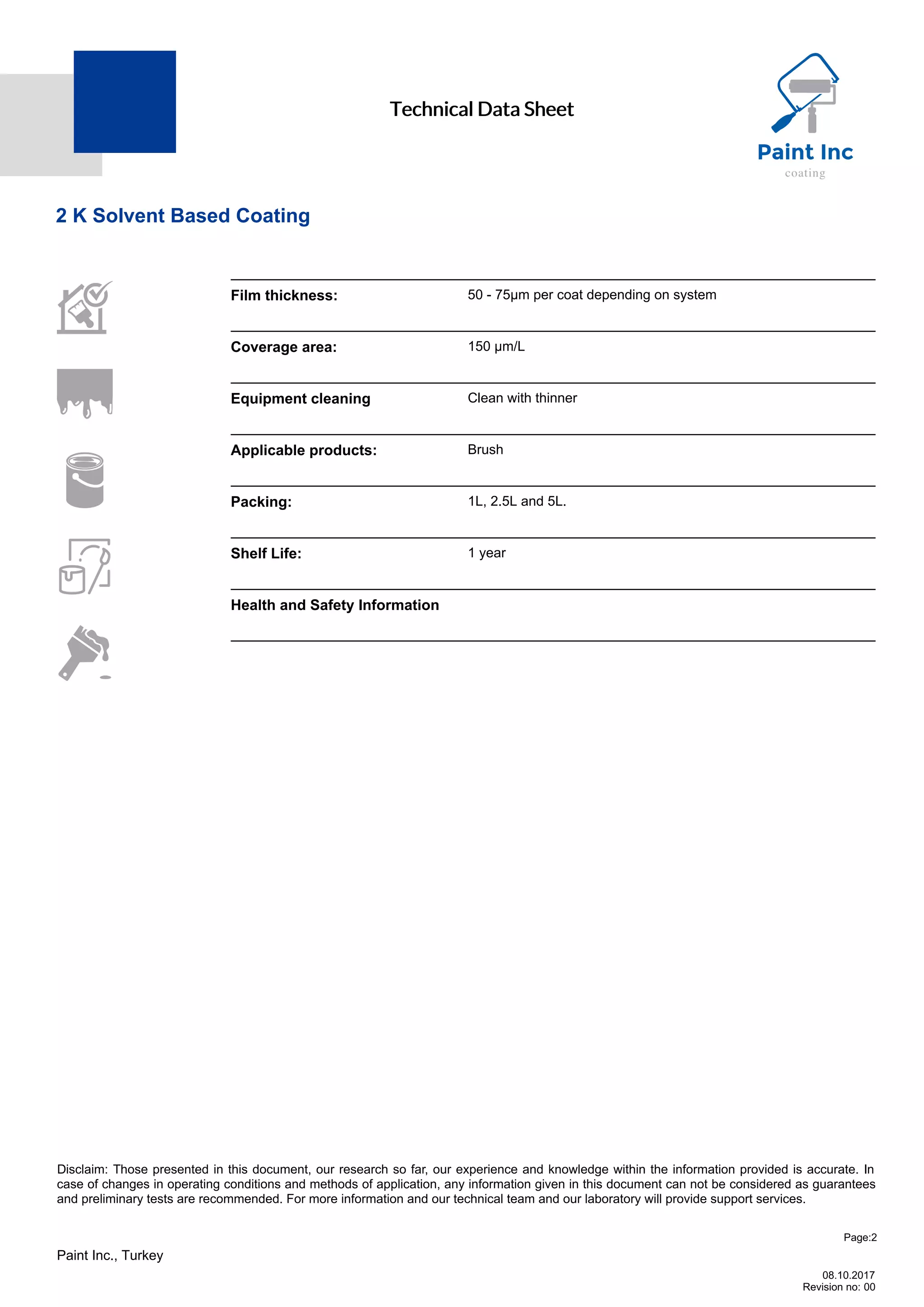 Solvent Based Coating Technical Datasheet | PDF