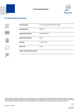 Solvent Based Coating Technical Datasheet | PDF