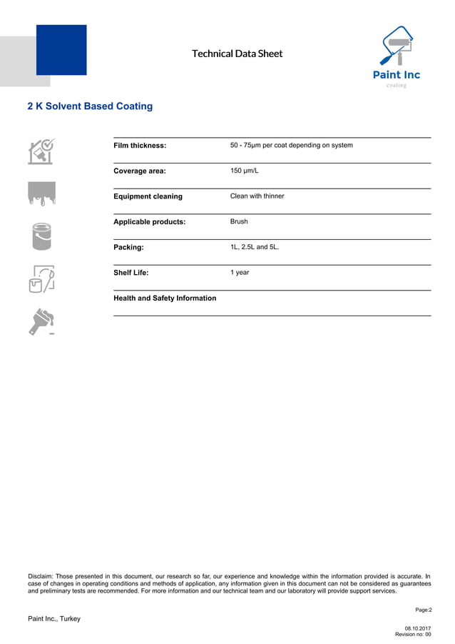 Solvent Based Coating Technical Datasheet | PDF