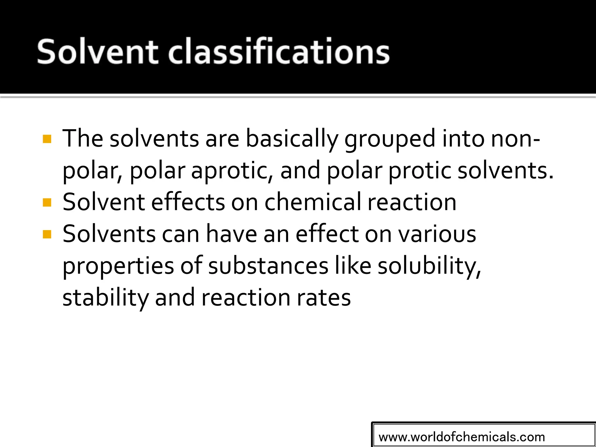Solvent Effects on Chemical Reaction | PPTX