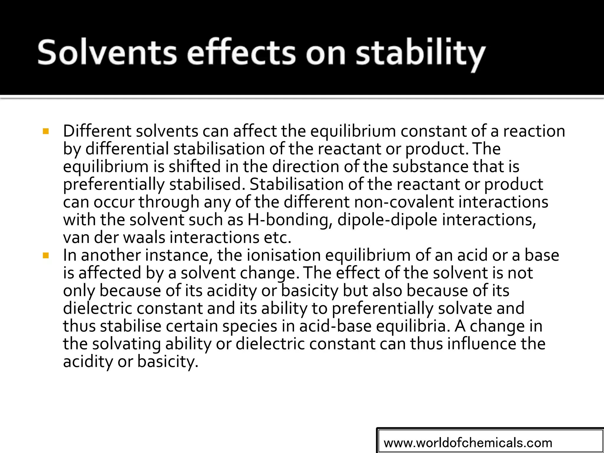 Solvent Effects on Chemical Reaction | PPTX