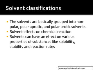 Solvent Effects on Chemical Reaction | PPTX