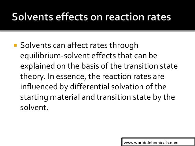 Solvent Effects On Chemical Reaction
