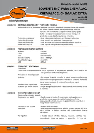 SOLVENTE_HDSM_1301_SOLVENTE (NC) PARA CHEMALAC, CHEMALAC 2, CHEMALAC ...