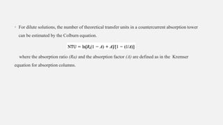 Solvent extraction,Leaching, gas absorption equipment | PPTX