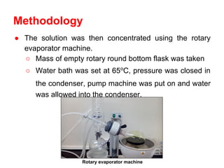 Solvent extraction of salvia leaves by decantation using the solvent ...
