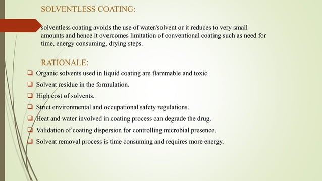 Solventless coating techniques | PPTX