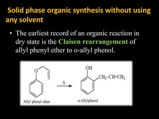 Solventless reaction in green chemistry | PPTX