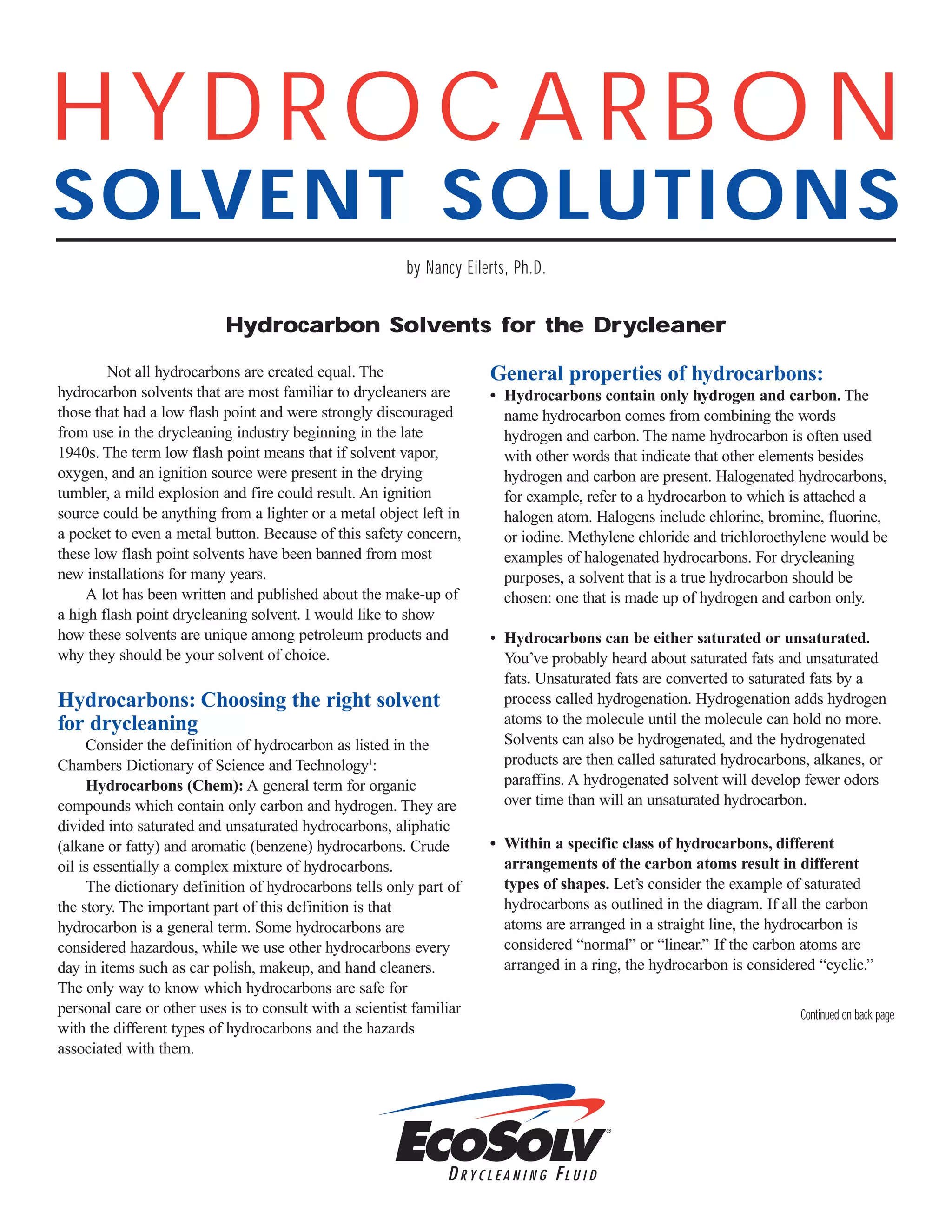 Solvents for dryclean | PDF