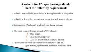 Solvents and solvent effect in UV - Vis Spectroscopy, By Dr. Umesh ...