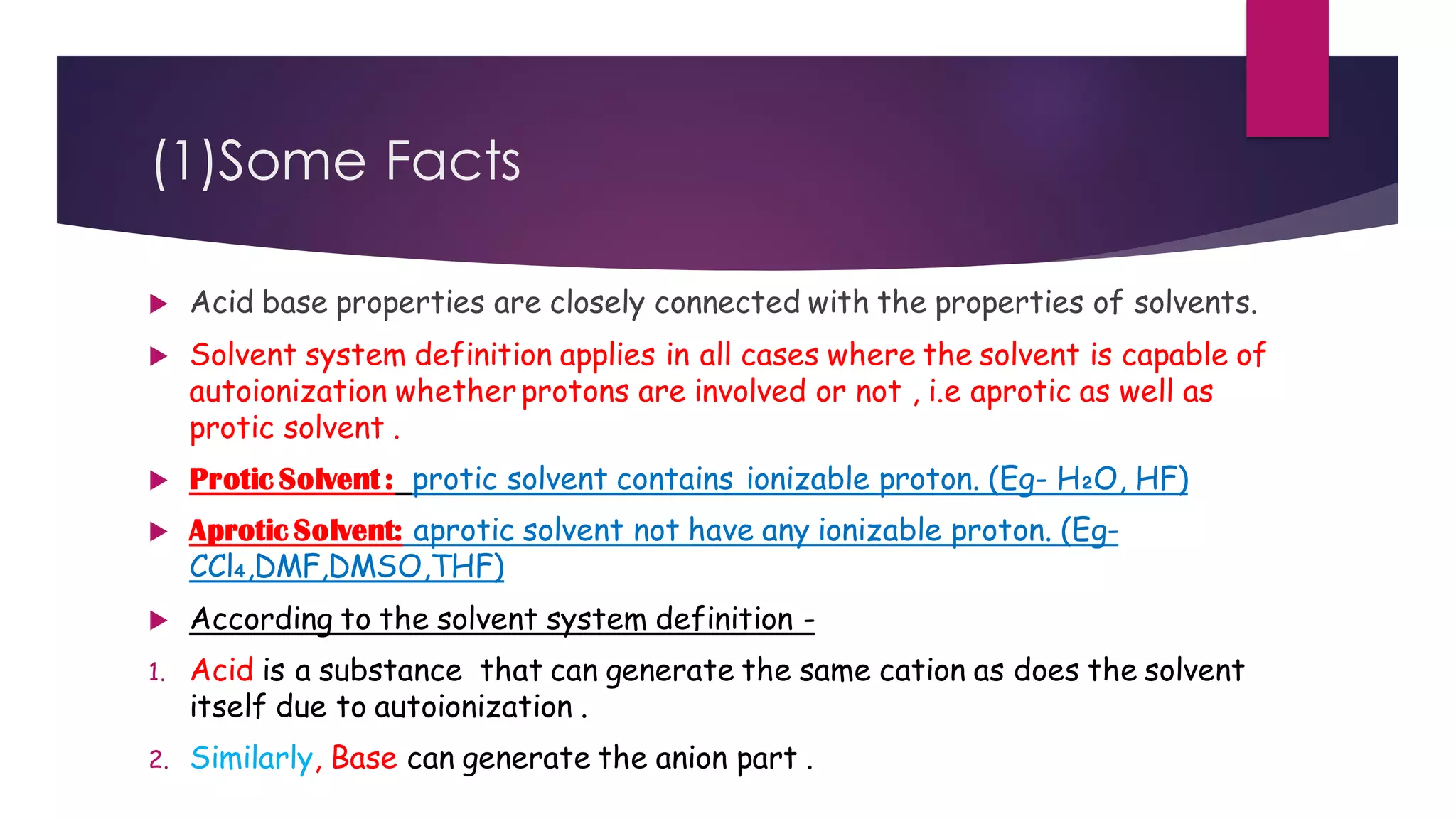 Solvent system definition of acids and bases | PDF