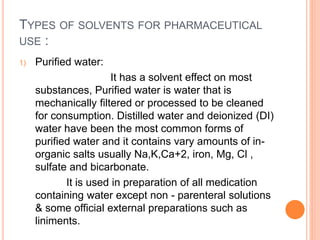 Solvent use in pharmaceutical | PPTX