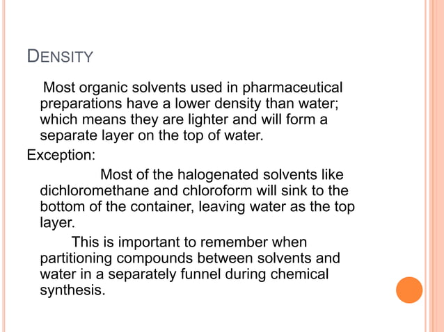 Solvent use in pharmaceutical | PPTX