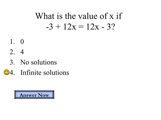 Solving Equations w/variables on both sides | PPT