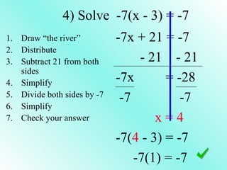 Solving Equations w/variables on both sides | PPT