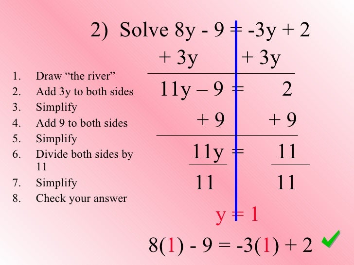 Solving Equations W variables On Both Sides Solving Equations W variables On Both Sides