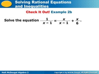 Rational Equations and Inequalities | PPT