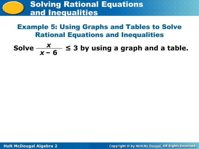 Rational Equations and Inequalities | PPT