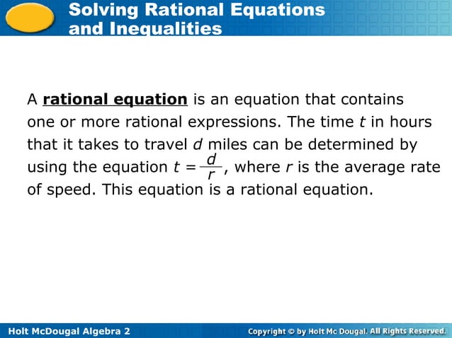Rational Equations and Inequalities | PPT