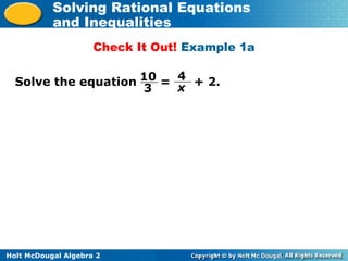 Rational Equations and Inequalities | PPT