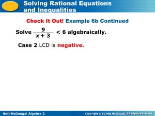 Rational Equations And Inequalities