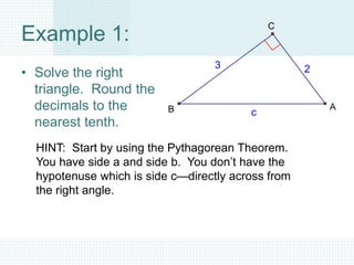 Solving The Right Triangles PowerPoint 2.ppt