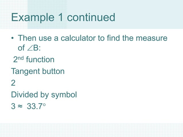 Solving The Right Triangles PowerPoint 2.ppt