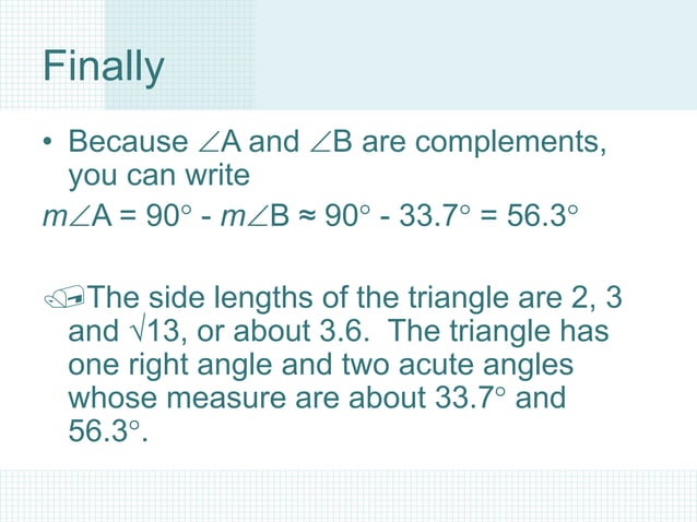 Solving The Right Triangles PowerPoint 2.ppt