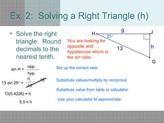 Solve Right Triangles PowerPoint 2.ppt and problem solving | PPT